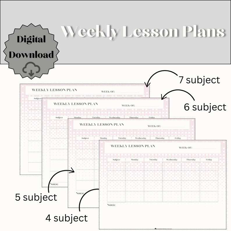 Pixel Lesson Plan Template, Lesson Planner Printable, Homeschool ...
