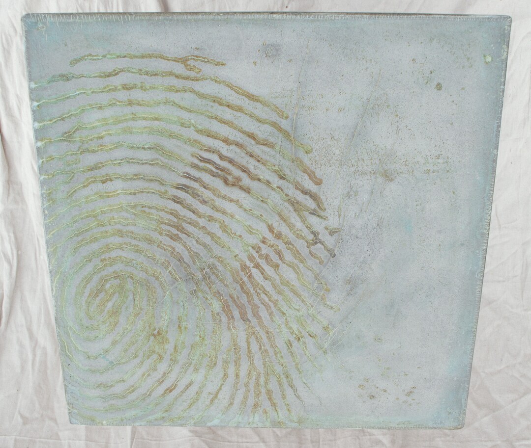 Textured Fingerprint Reversible Design Concrete Table Top (no Base) 24 ...