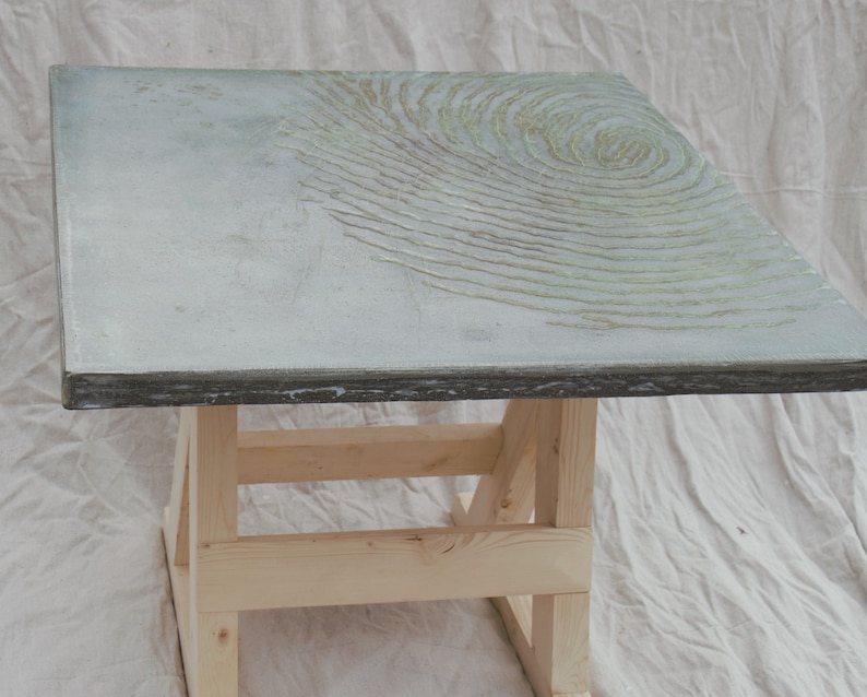 Textured Fingerprint Reversible Design Concrete Table Top (no Base) 24 ...