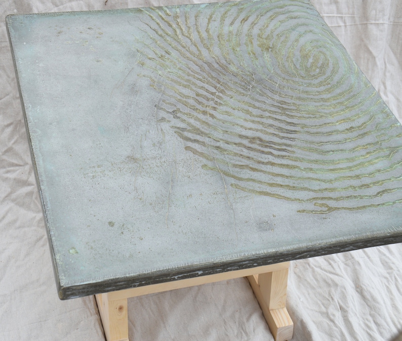 Textured Fingerprint Reversible Design Concrete Table Top (no Base) 24 ...