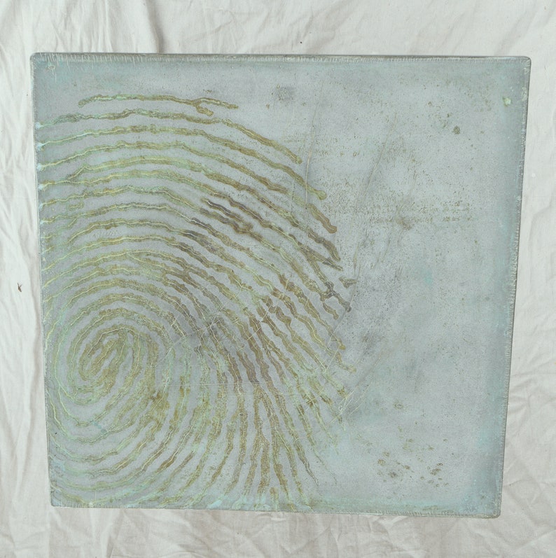 Textured Fingerprint Reversible Design Concrete Table Top (no Base) 24 ...