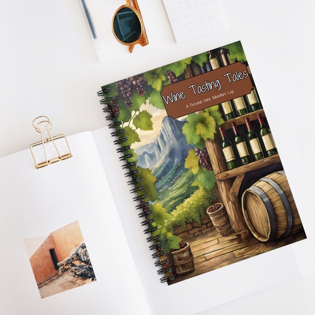 Wine Tasting Tales Notebook, Log Book, Wine Journal, Wine Gift, Spiral ...