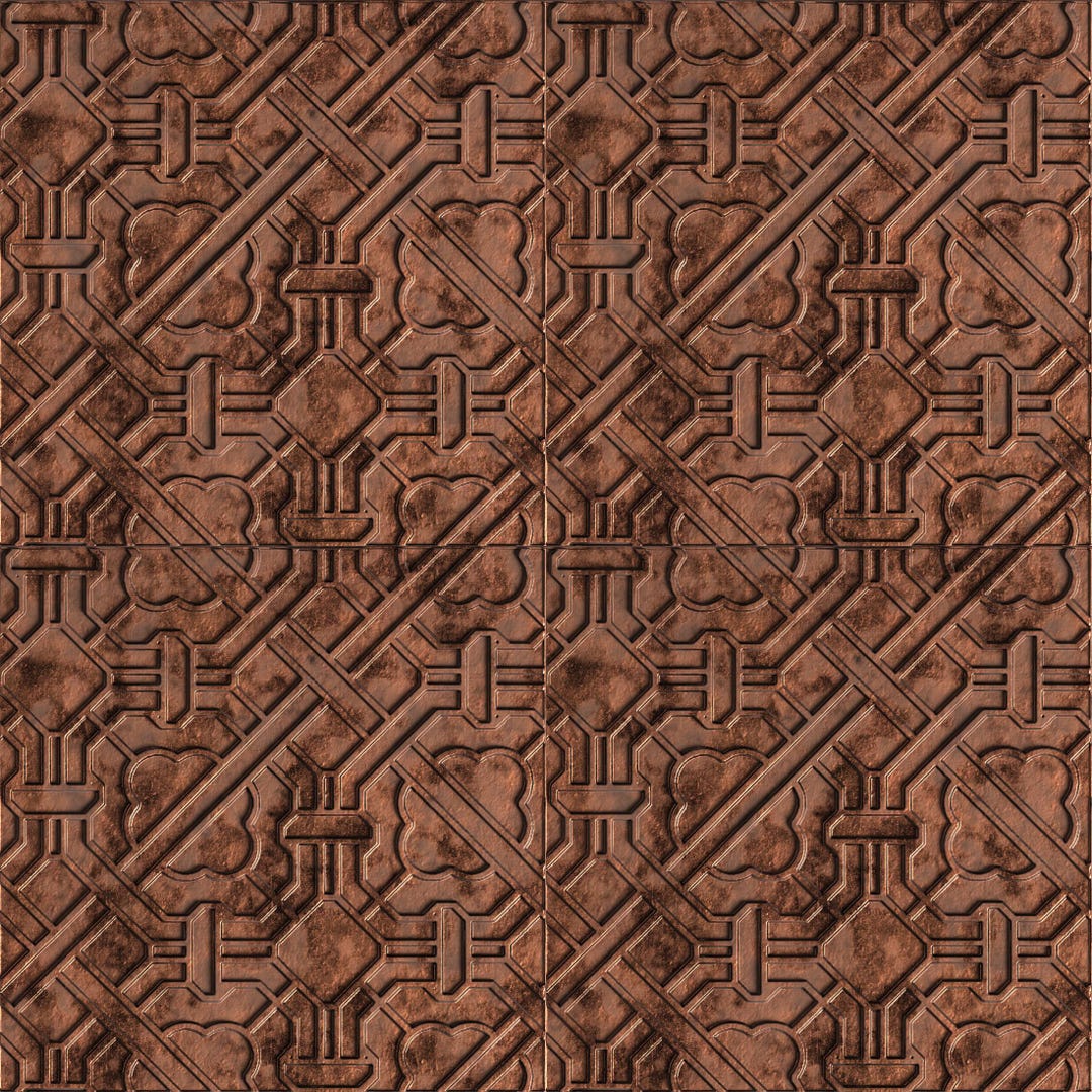 Vintage Rusty Wall Tile, Steampunk Wallpaper, Textured Paper, Dollhouse ...