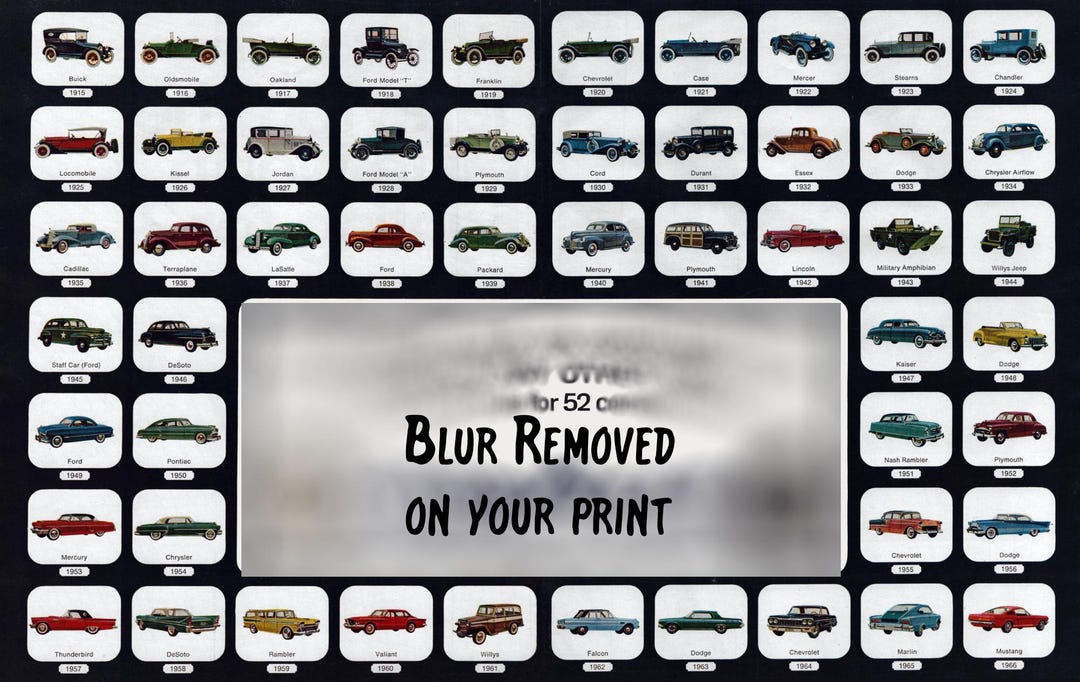 Vintage 1967 Classic Car Timeline Print – Retro Auto History Wall Art ...