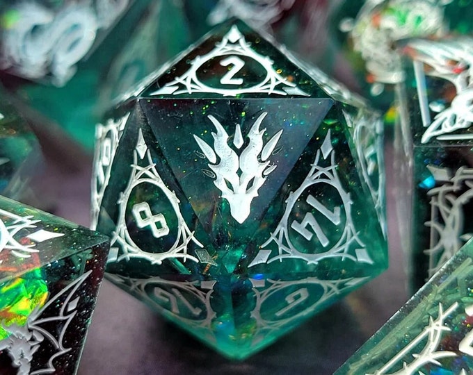 Nebula's Mist - Dragon Dice Set - Dnd Polyhedral Sharp Edge Resin ...