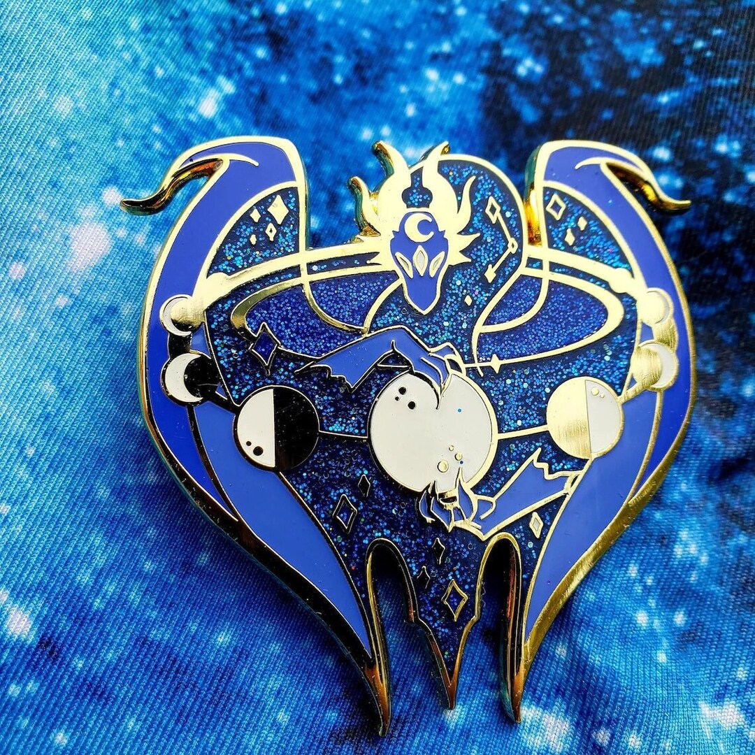 Moon/lunar Eclipse Dragon Enamel Pin - Etsy