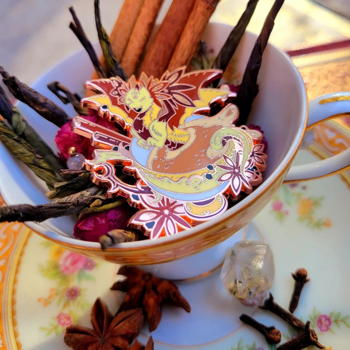 Masala Chai Dragon - Enamel Pin - Tea Dragon - Etsy