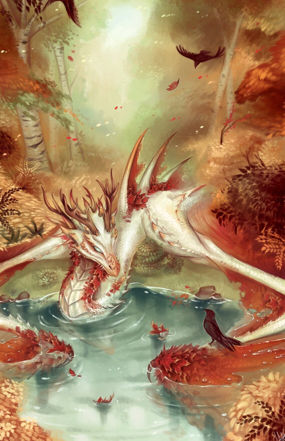 Autumn Wyvern 11x17 Poster Print - Etsy