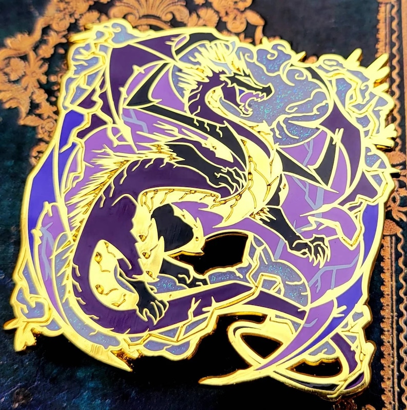 Thunder Storm Dragon - Lightning Storm Dragon Enamel Pin - Etsy