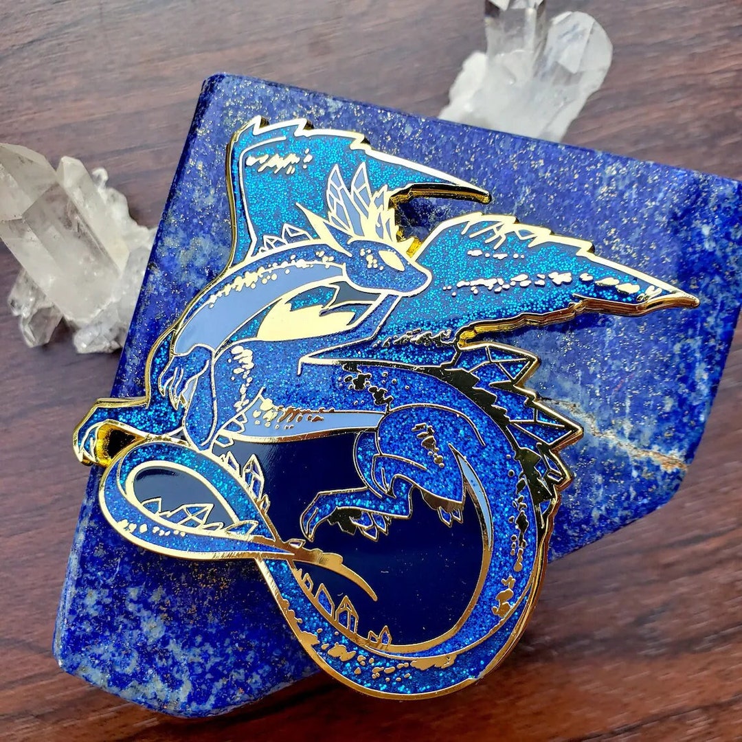 Lapis Lazuli Dragon Enamel Pin - Etsy