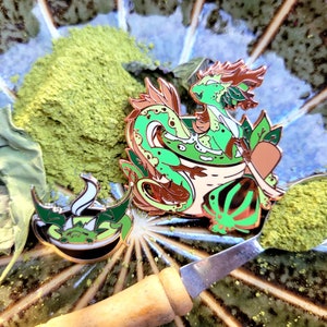 Little Green Tea Dragon - Dragon Tea Bath - Small Enamel Pin - Etsy