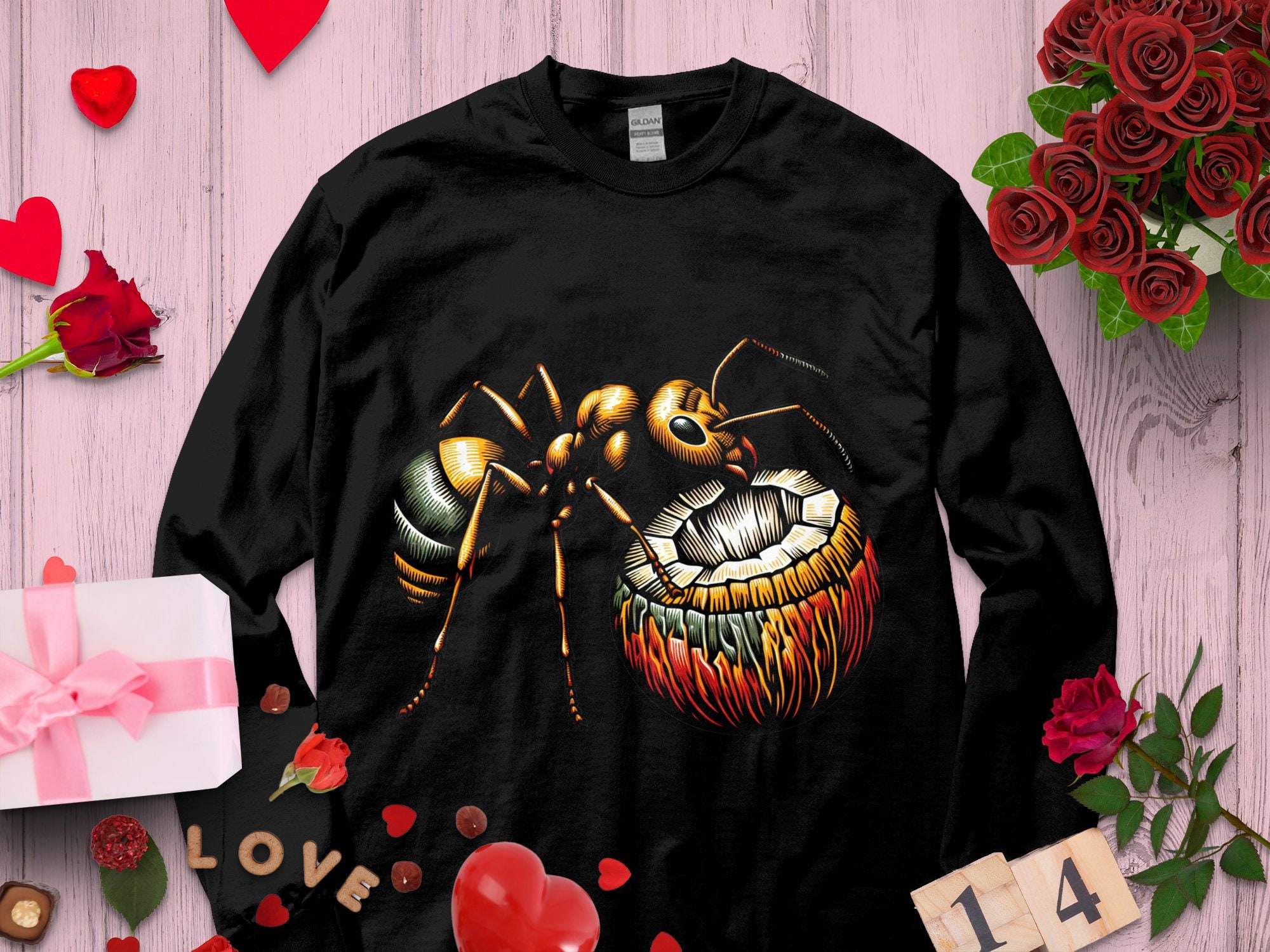 Vintage Ant Drinking Coconut Graphic Top, Retro Insect Sweatshirt ...