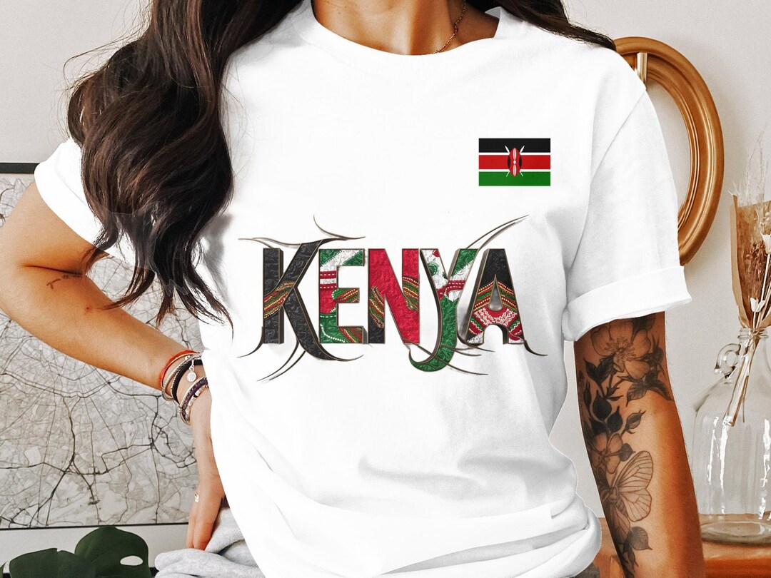 Kenyan Pride Graphic T-shirt, African Heritage Shirt, Stylish Kenya ...