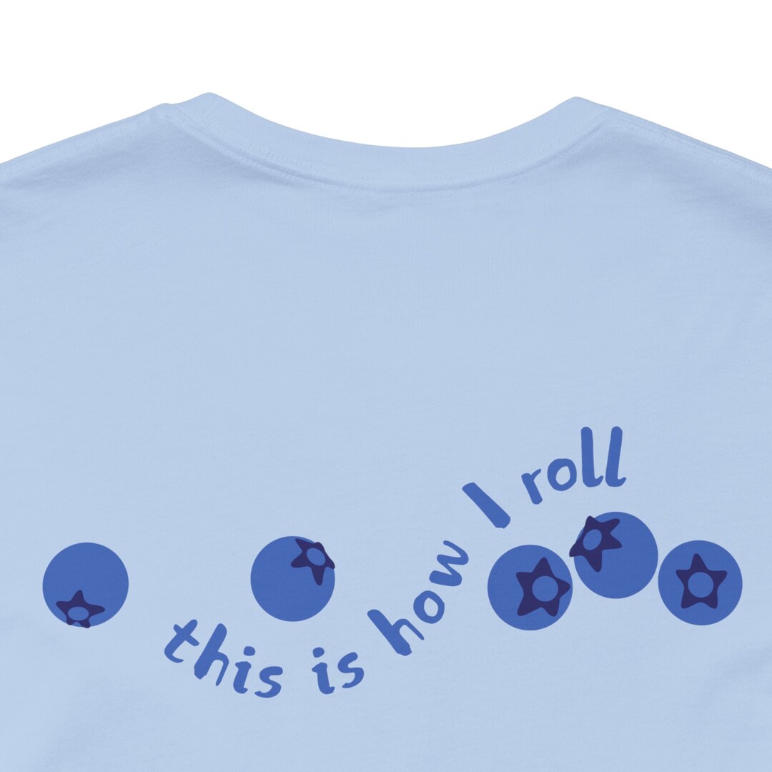 Blueberry T-shirt Back Print Baby Blue - Etsy
