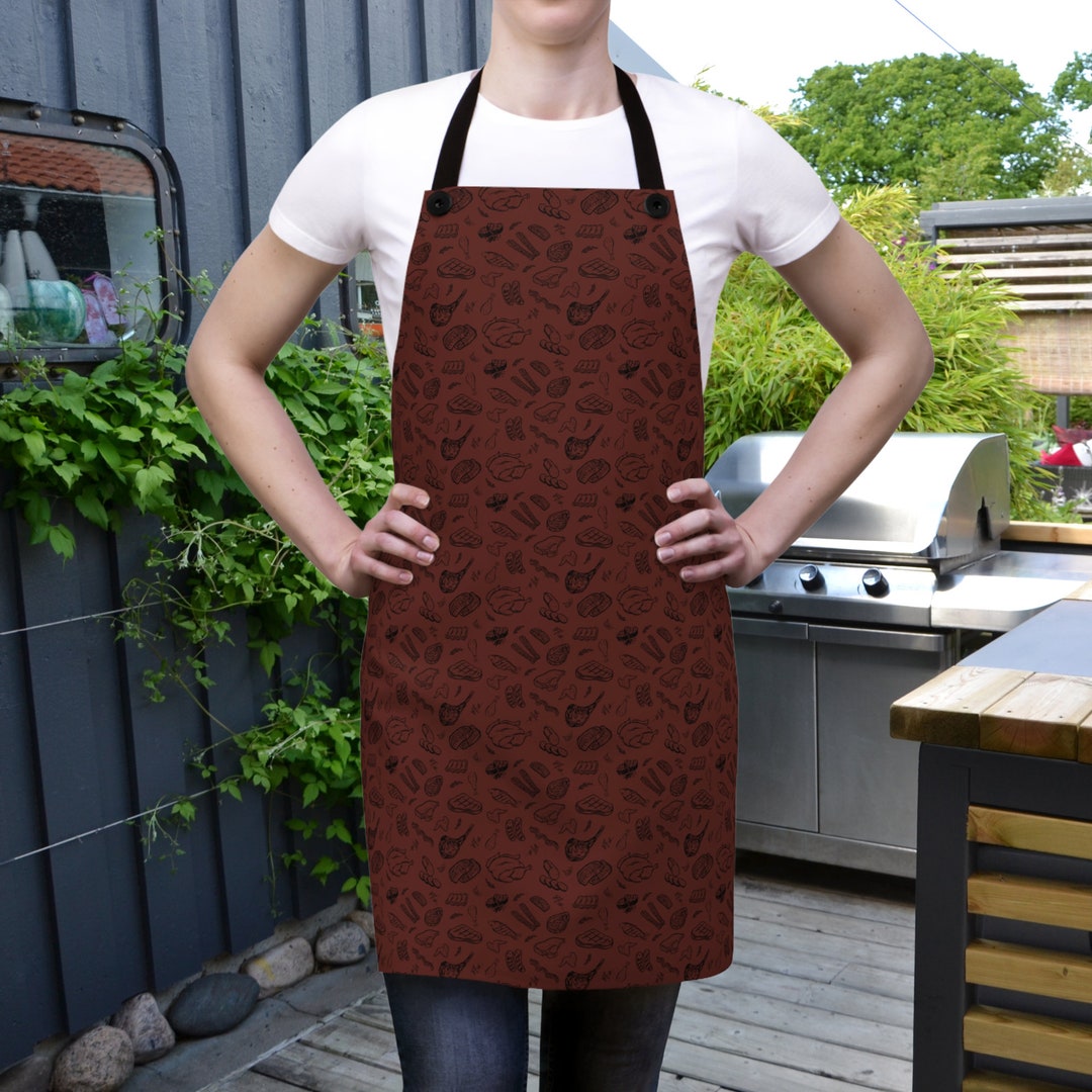 Cooking Apron for Meat Lovers Chop Charm Meat Pattern - Etsy