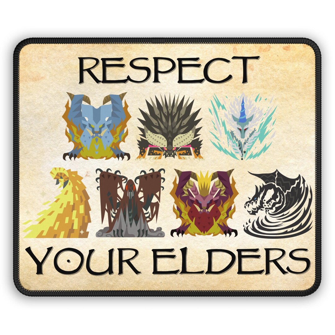 Gaming Mouse Pad, Monster Hunter Respect Your Elders, Elder Dragon ...