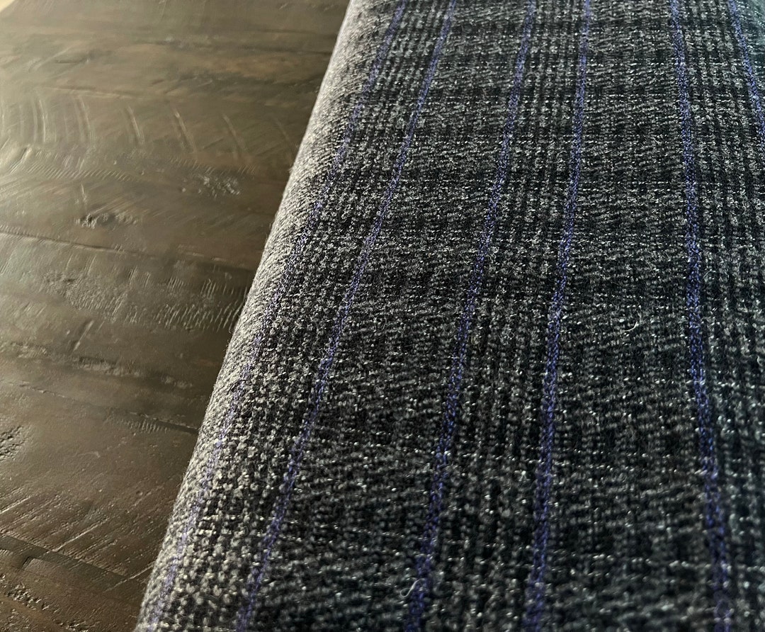 Vintage S&S Rare Grey/blue Wool Plaid Fabric - Etsy