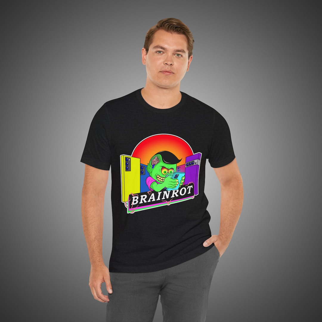 Quirky Brainrot Phone T-shirt Cool Gift for Geeks and Gamers - Etsy