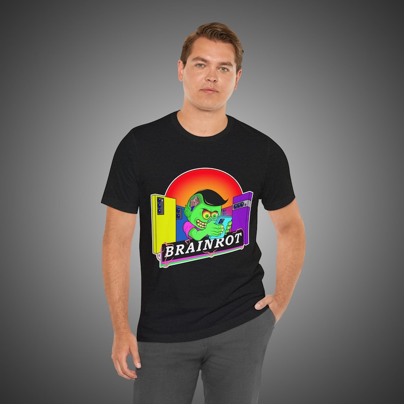Quirky Brainrot Phone T-shirt Cool Gift for Geeks and Gamers - Etsy