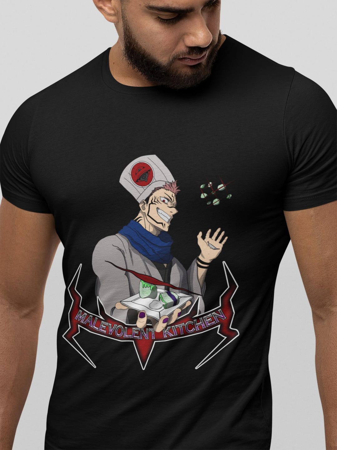 Sukuna Malevolent Kitchen, Anime Shirt, JJK, Gojo - Short Sleeve Tee ...