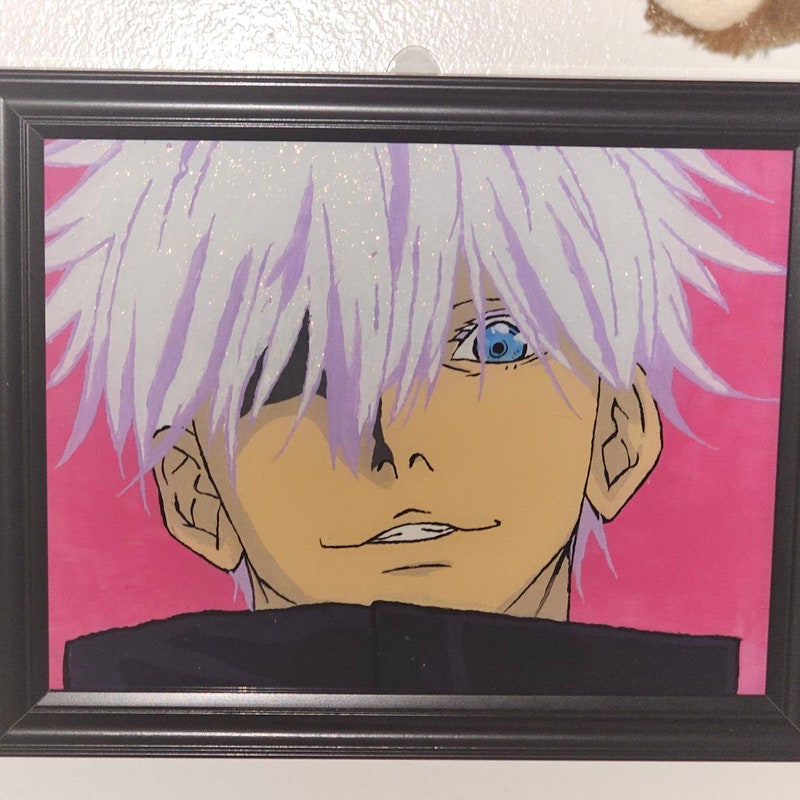 Gojo Satoru Glass Painting - Etsy