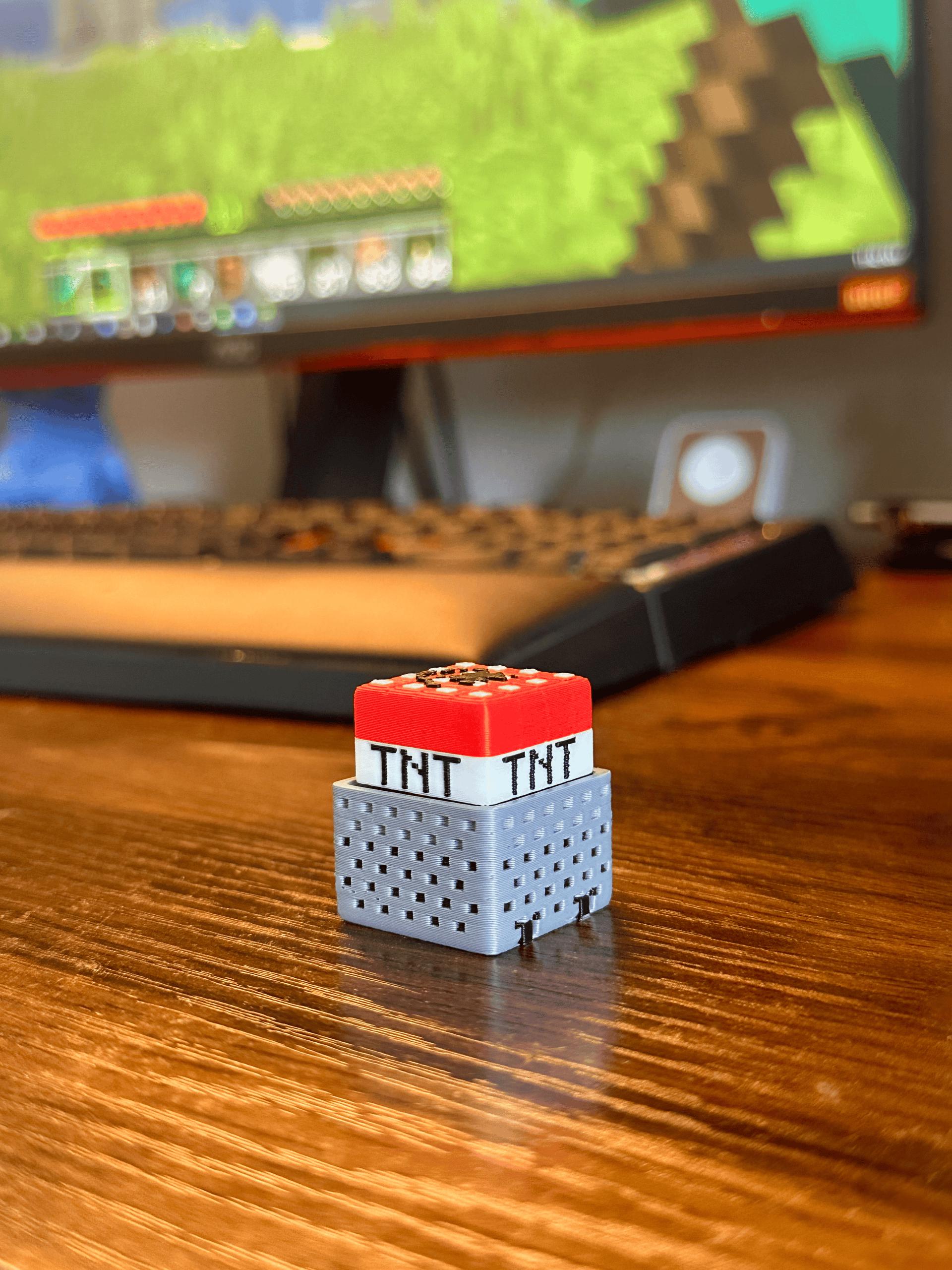 TNT Block Fidget Clicker – Pixel-inspired Gamer Desk Toy | 3D Printed ...