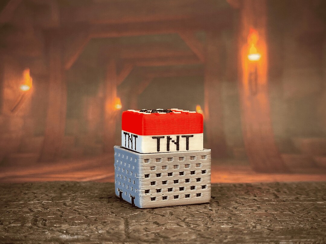 TNT Block Fidget Clicker – Pixel-inspired Gamer Desk Toy | 3D Printed ...