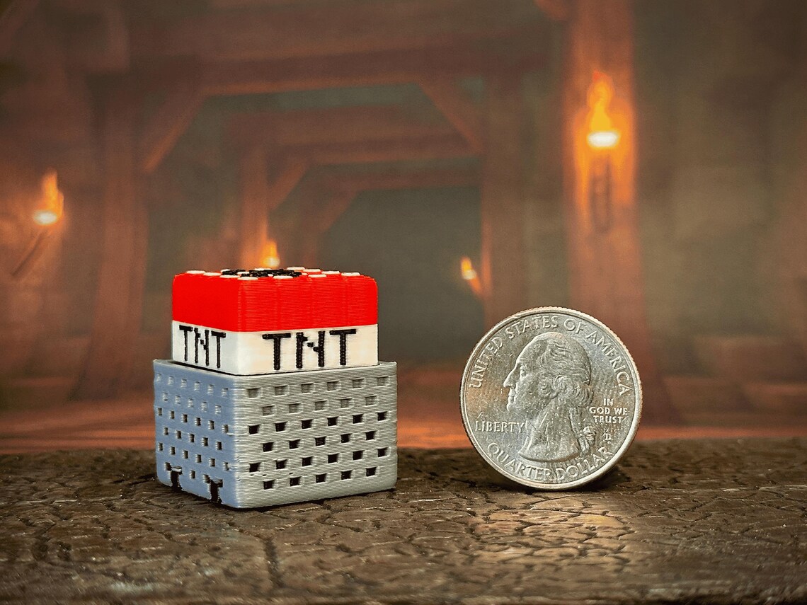 TNT Block Fidget Clicker – Pixel-inspired Gamer Desk Toy | 3D Printed ...