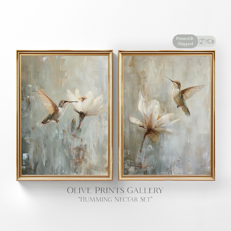 Humming Bird Painting, Contemporary Minimalist Bird Fine Artwork ...