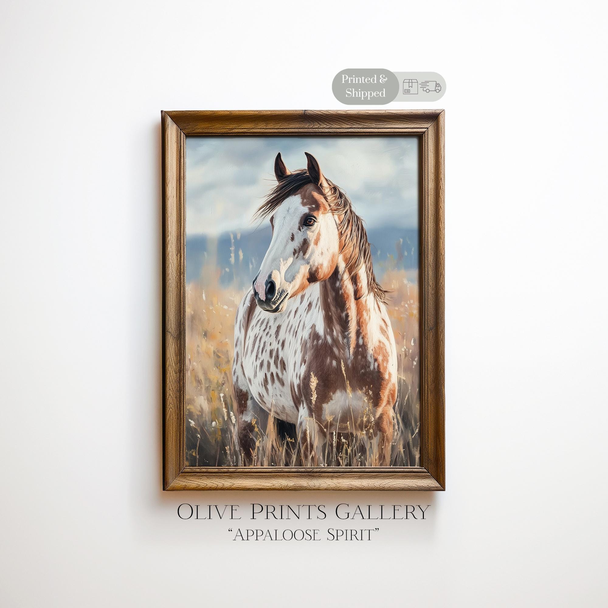 Leopard Appaloosa Spotted Horse Oil Painting, Realistic Wild Horse ...