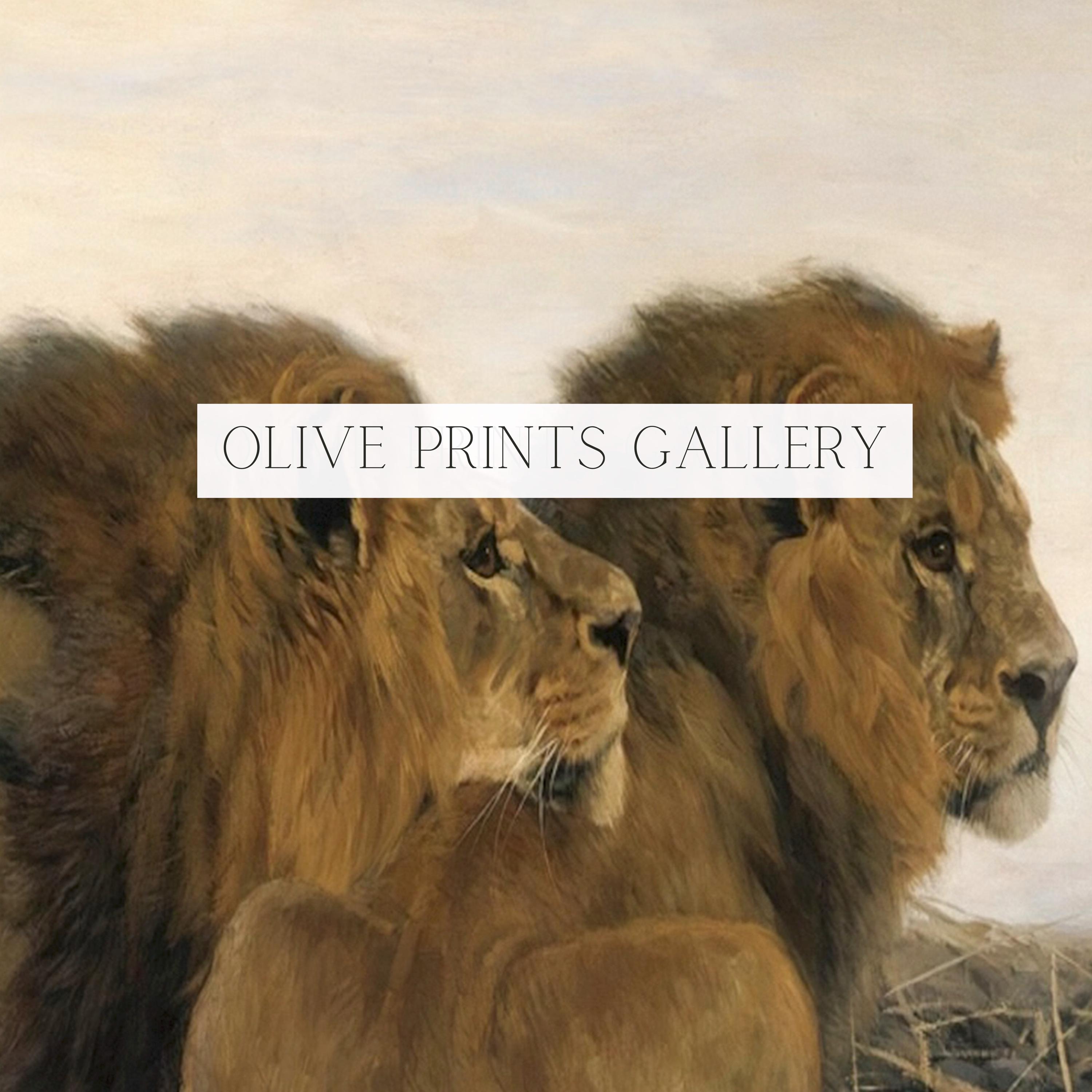 Realistic Lion Art Painting, Classic Wilihelm Kuhnert African Wildlife ...