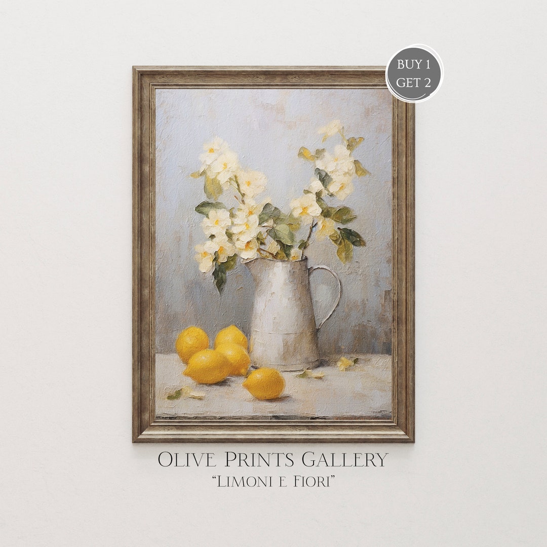 Lemon Painting Botanical Print Italian Kitchen Art Vintage Prints ...