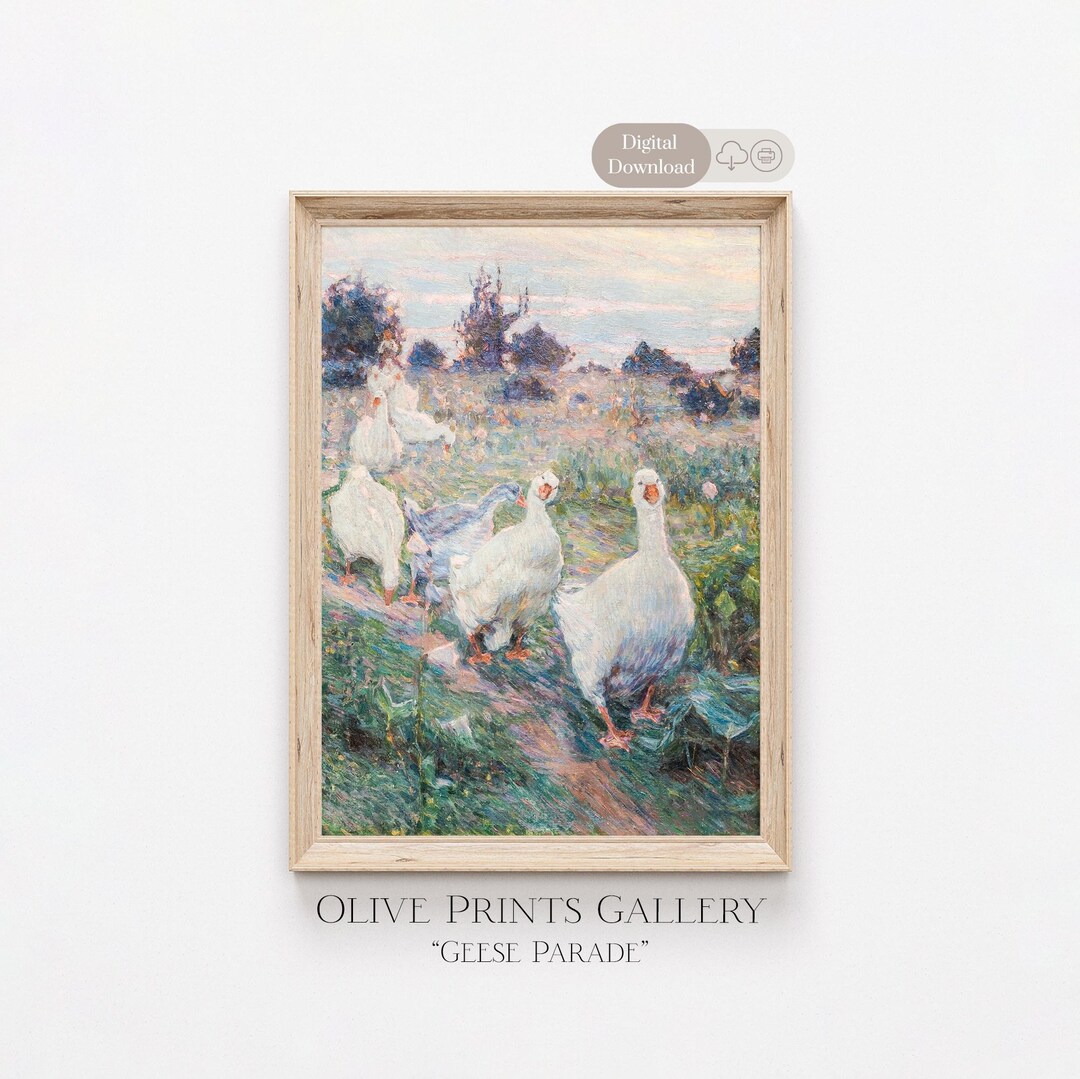 Fairytale Core Goose Painting, Digital Artwork, English Countryside ...