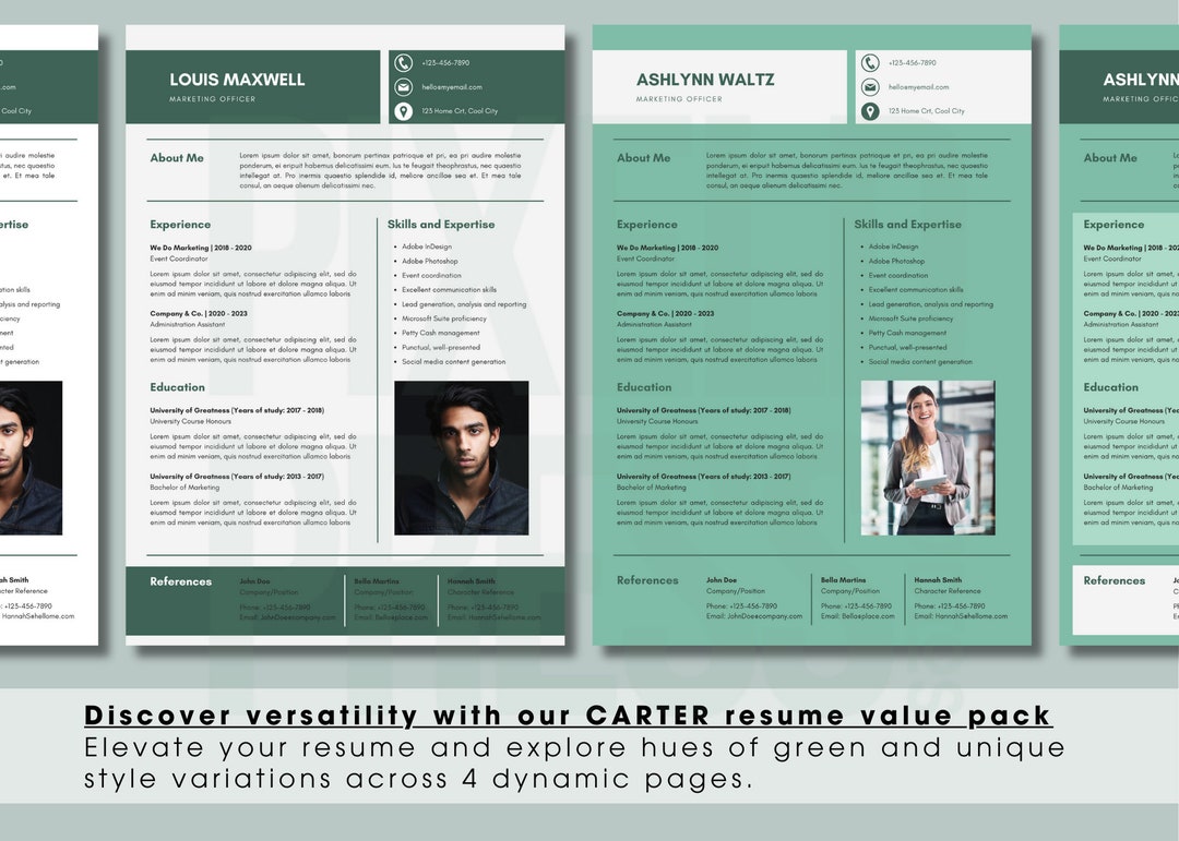 Canva Digital Download Template CARTER Minimalist and Modern Resume ...