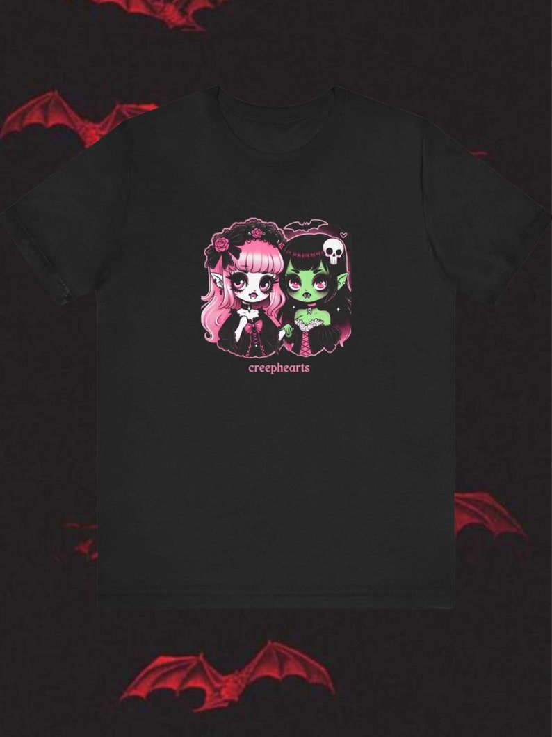 Creepheart Lovers Goth Girl Graphic T-shirts Trendy Gothic Apparel for ...