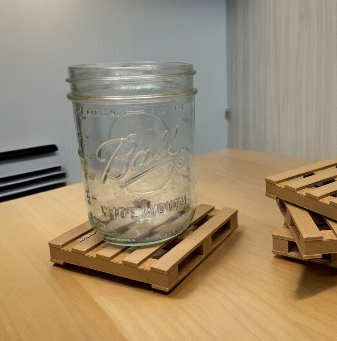 Pallet Drink Coaster Set, Unique Coaster for Game Nights, Fun ...