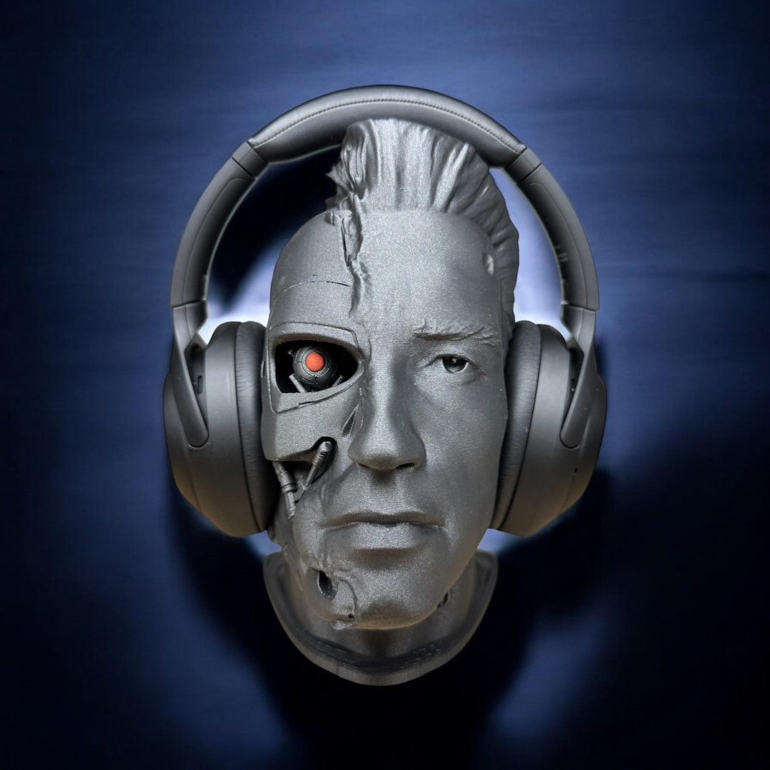 Terminator Headphone Stand, Iconic Battle-damaged Terminator, Perfect ...