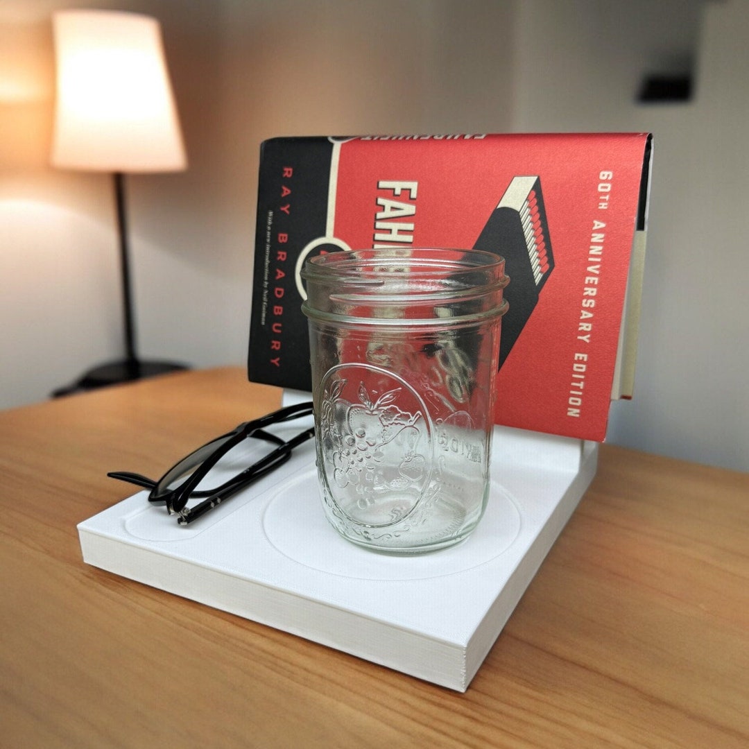 Triangle Nightstand Book Holder With Cup & Glasses Tray - Etsy