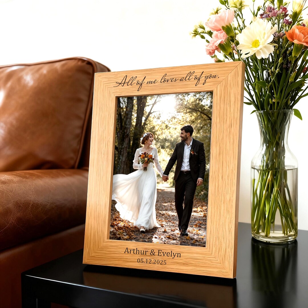 Personalised Engraved Wooden Picture Frame - Custom Wedding Photo Frame ...