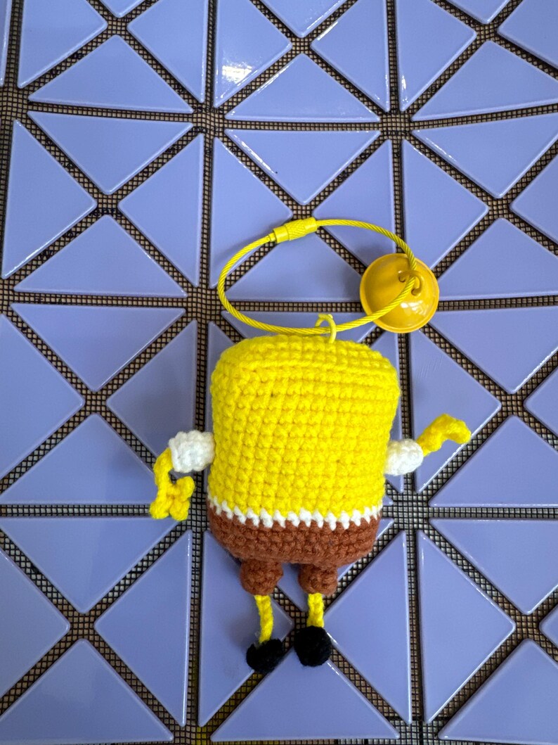 Crochet Spongebob Handmade Amigurumi Kids Birthday Gift Key Chain Bag ...