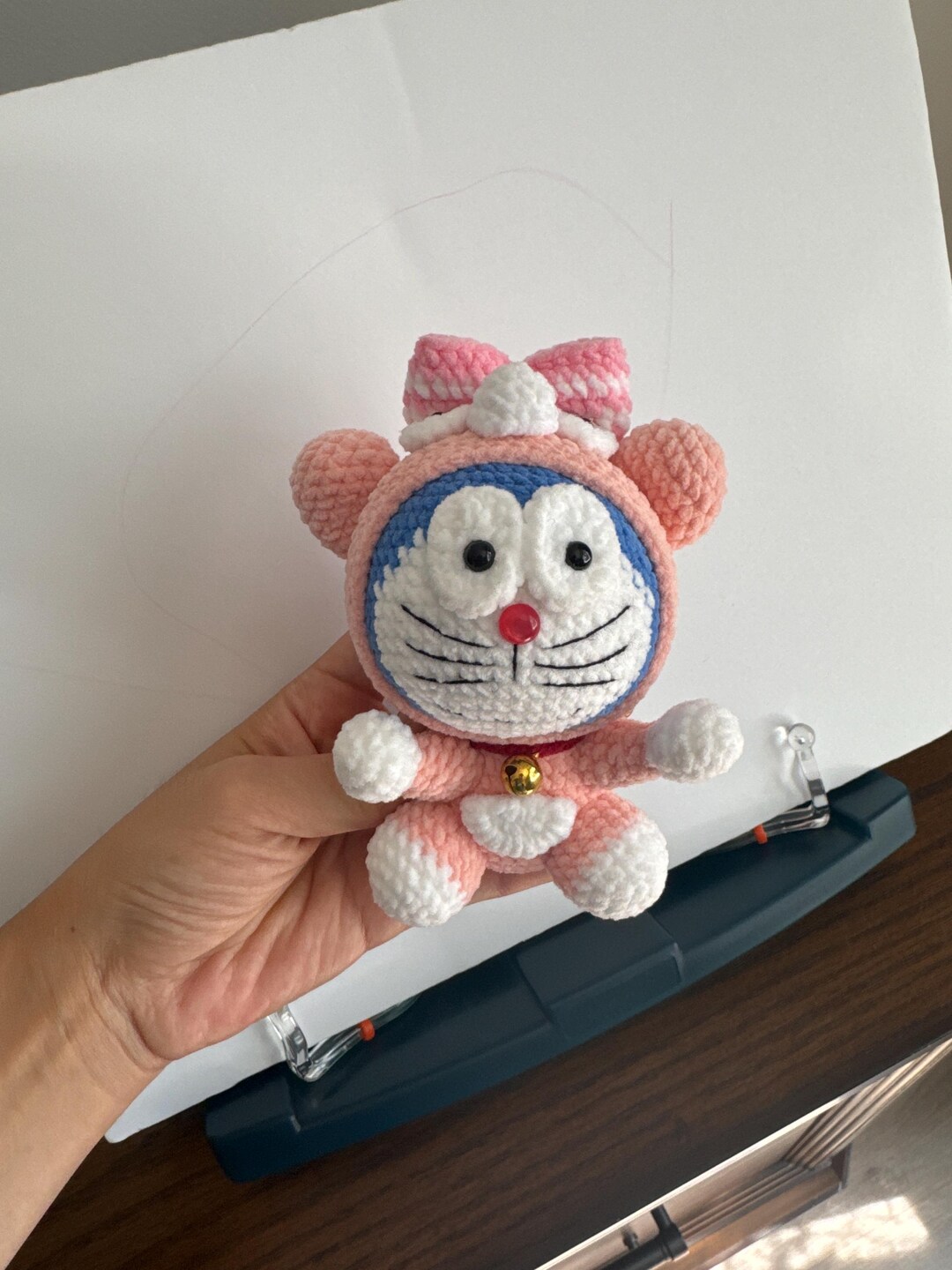 Crochet Pink Doraemon Handmade Amigurumi Kids Birthday Gift Key Chain ...