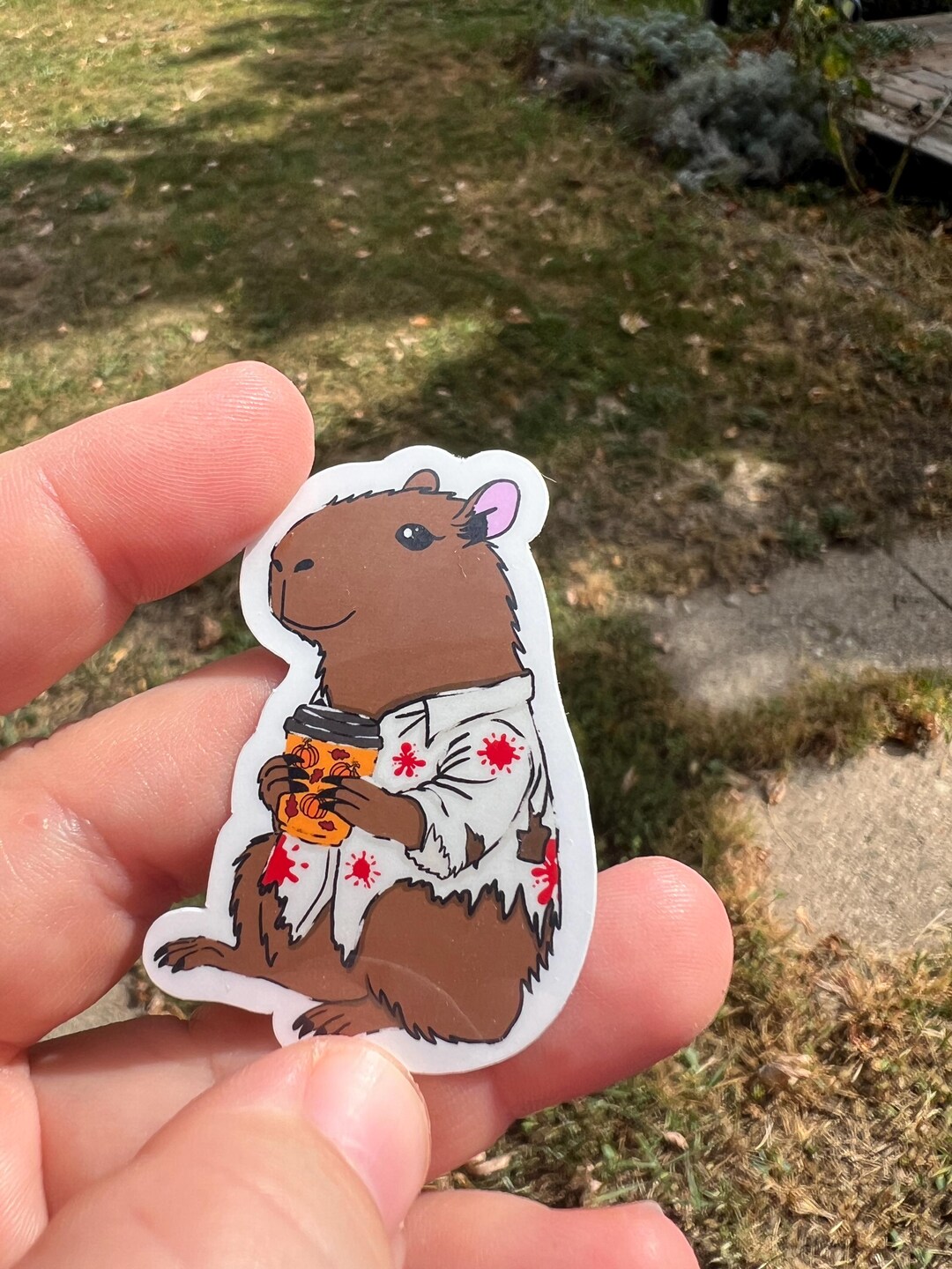 Halloween Sticker, Capybara Zombie, Funny Halloween Sticker, Zombiebara ...