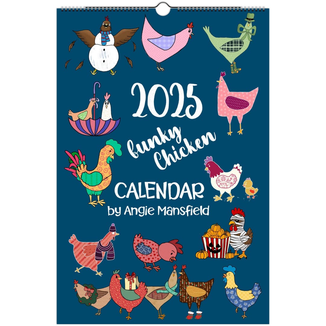 2025 Funky Chicken Illustrated Calendar | Cute Monthly Chicken Calendar ...