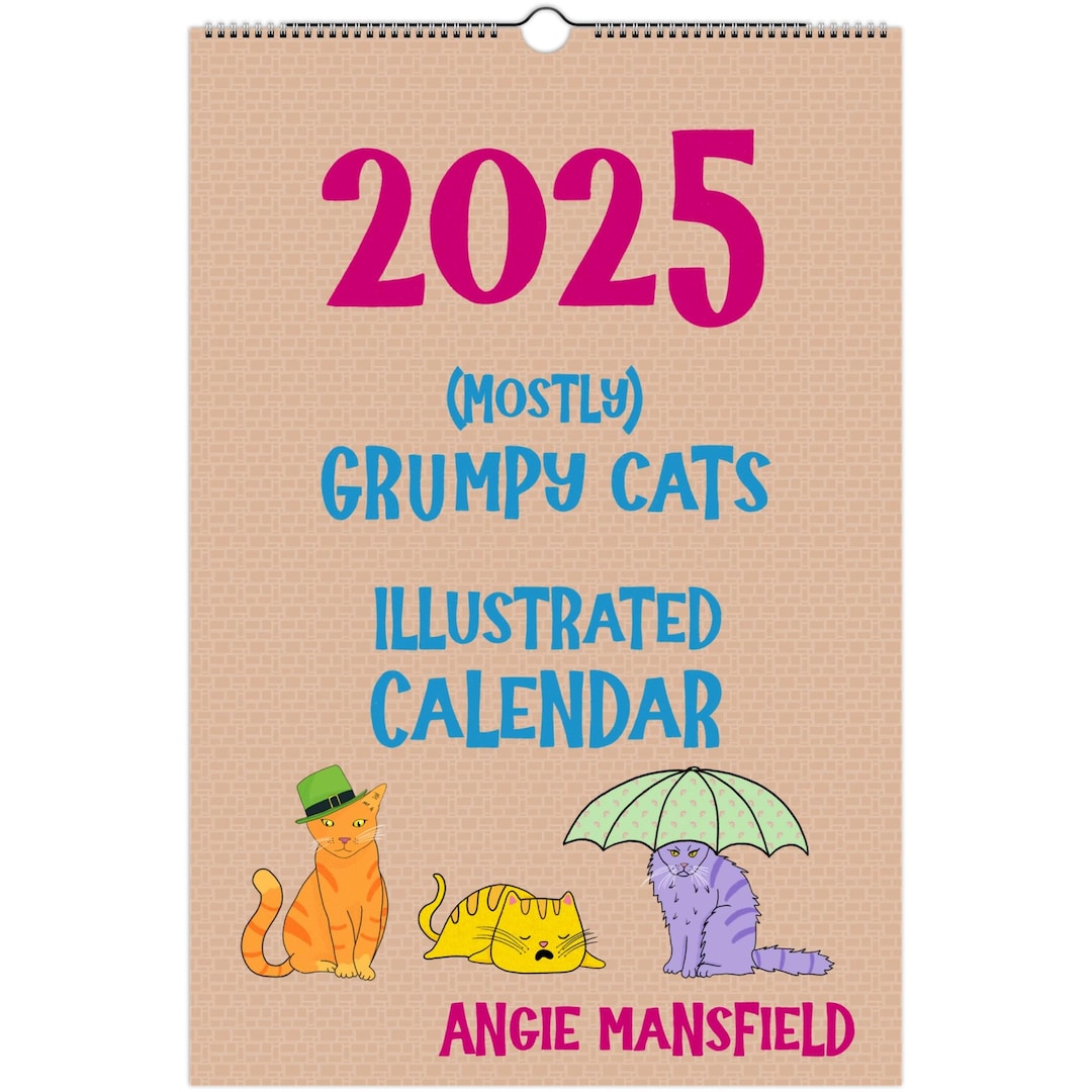 2025 Grumpy Cat Illustrated Wall Calendar | Funny Cat Calendar | Hand ...