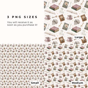 Dark Academia Pattern, Seamless Pattern, Bookish Pattern, Book Lover ...