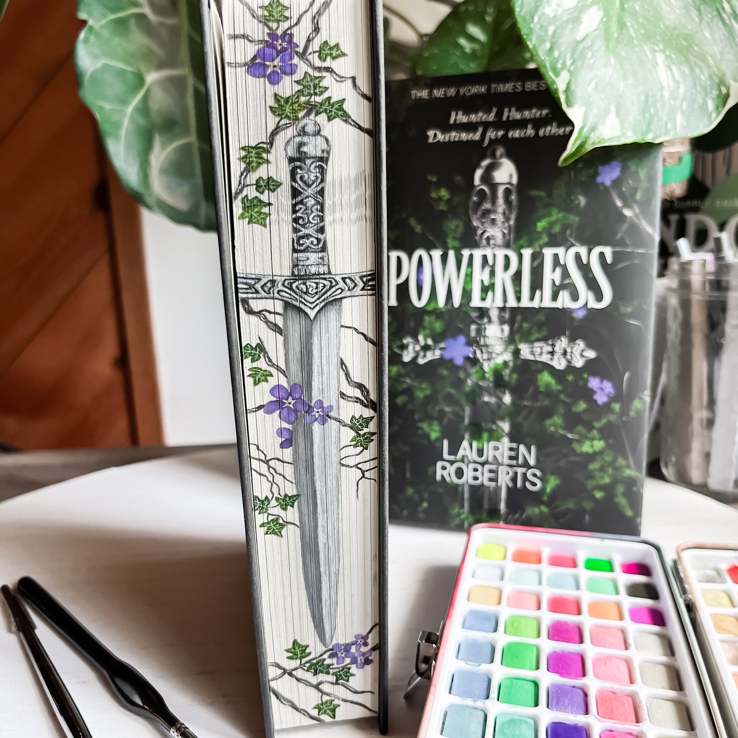 Powerless Fore-edge Painting, Painted Book Edges, Powerless by Lauren ...