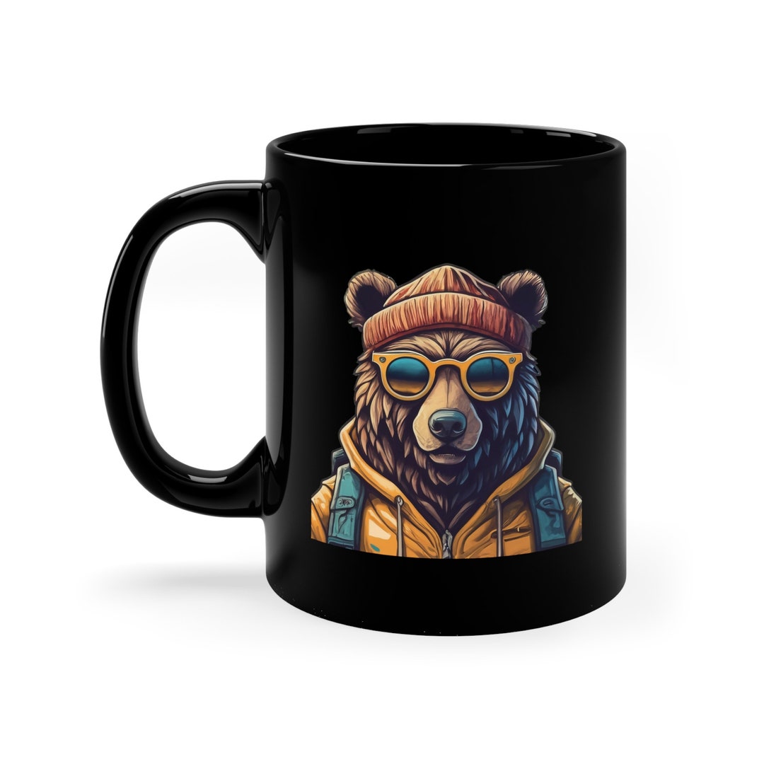 Grizzly Bear Mug Ceramic Travel Mug | Adventure Mug Bear Cup | Explorer ...