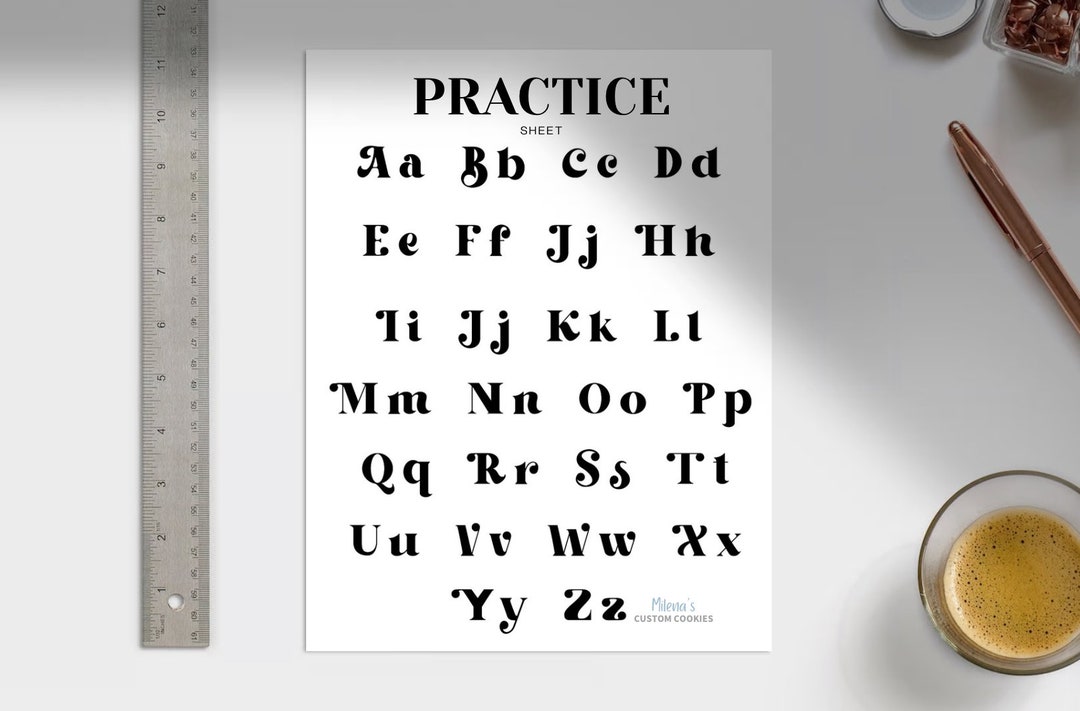 Royal Icing Practice Sheet, Bubbly Font, Digital Download - Etsy