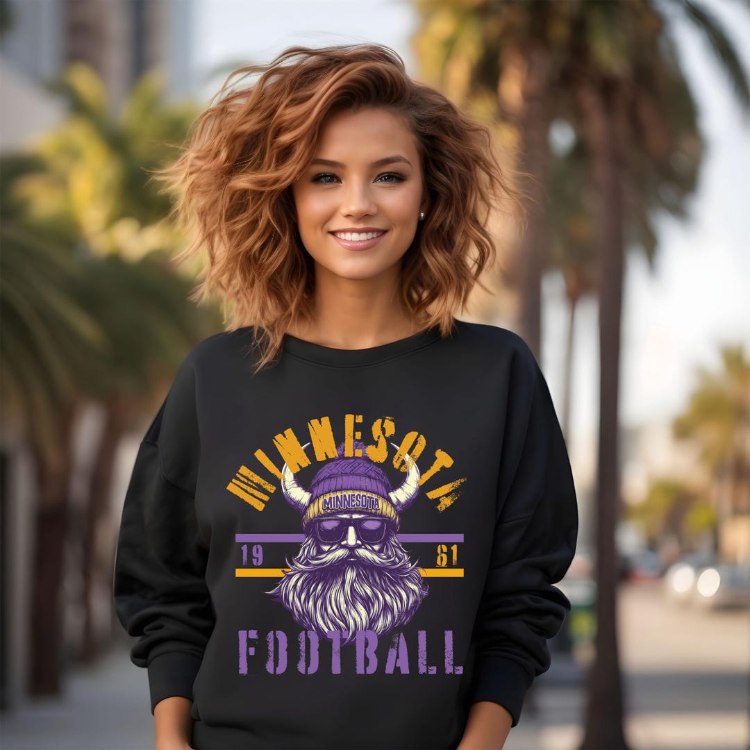 Minnesota Football Sweatshirt, Vikings Mascot Sweatshirt, Football ...
