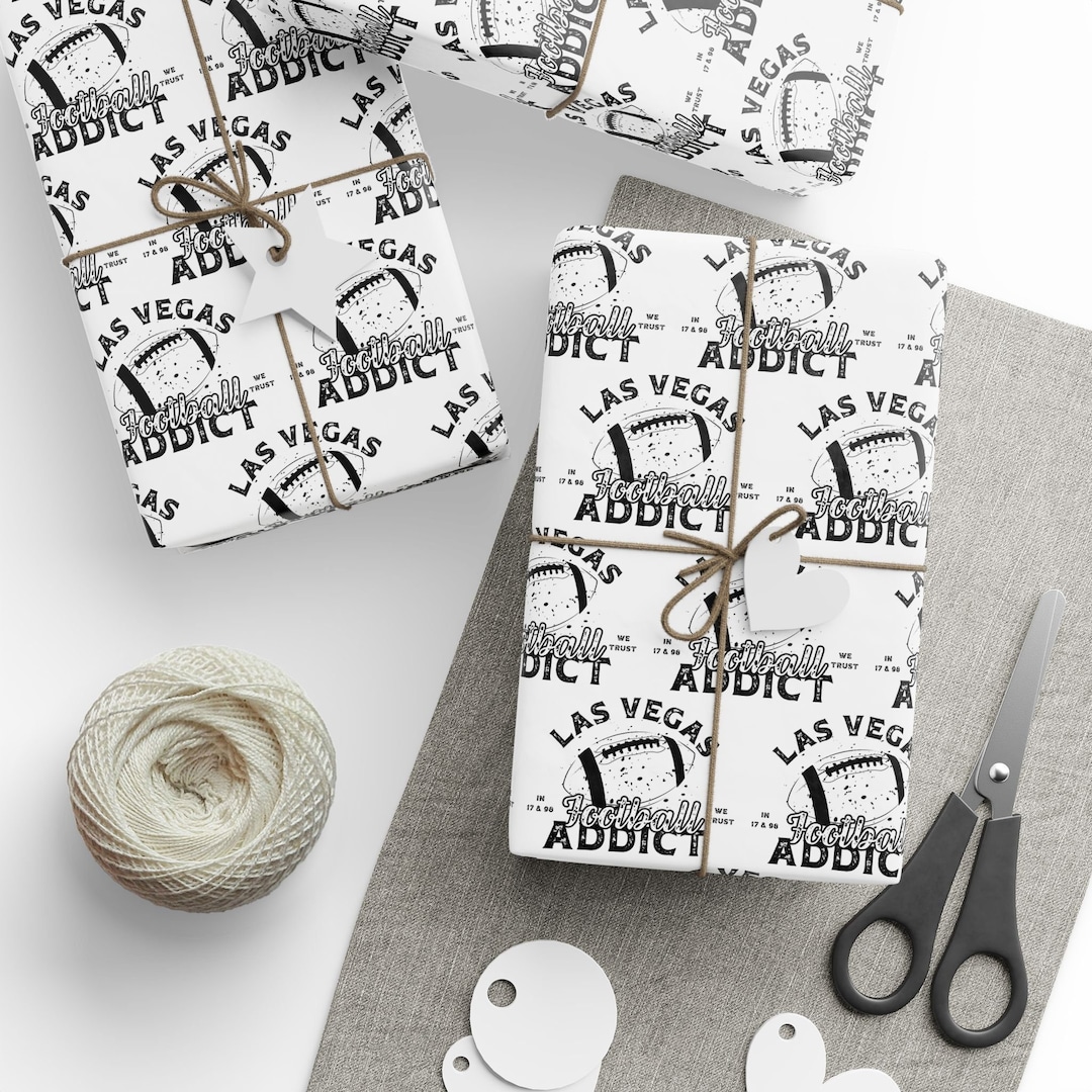 Las Vegas Football Addict Wrapping Paper, Raidersthemed Gift Wrap, LV ...